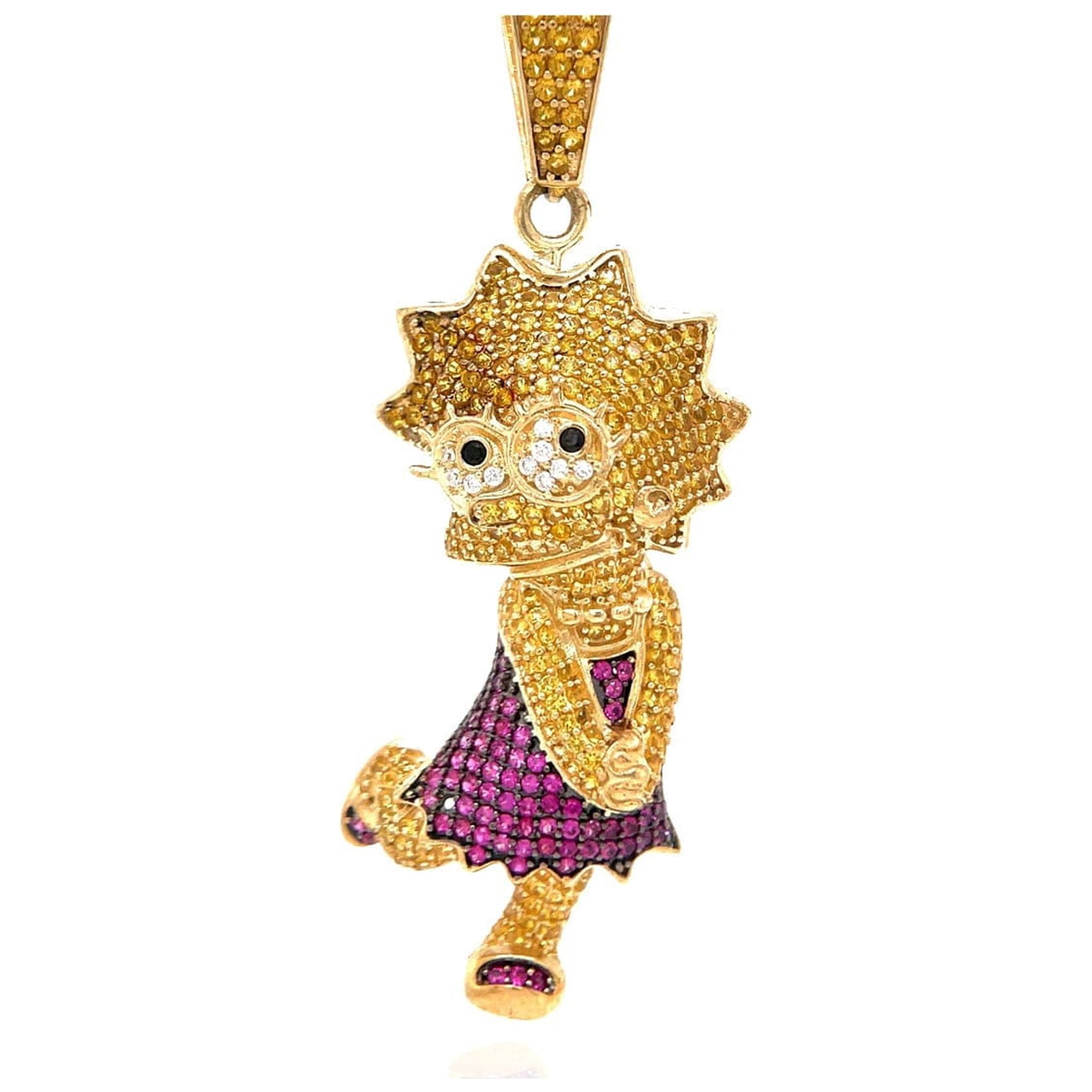 10K Yellow Gold Lisa Simpson Pendant - Walmart.com