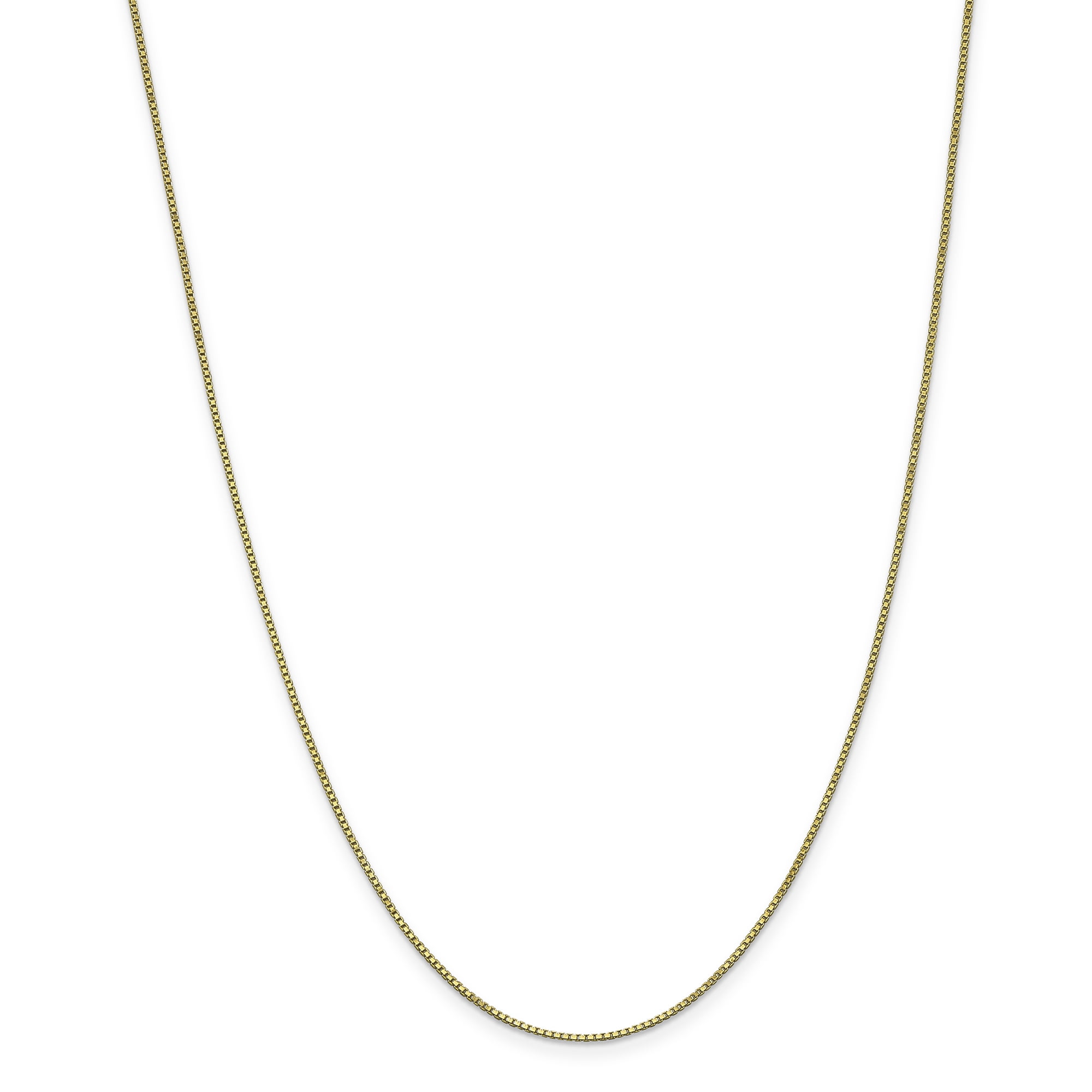 10K Yellow Gold Lobster Clasp 1mm 24 Inch Box Chain - Walmart.com