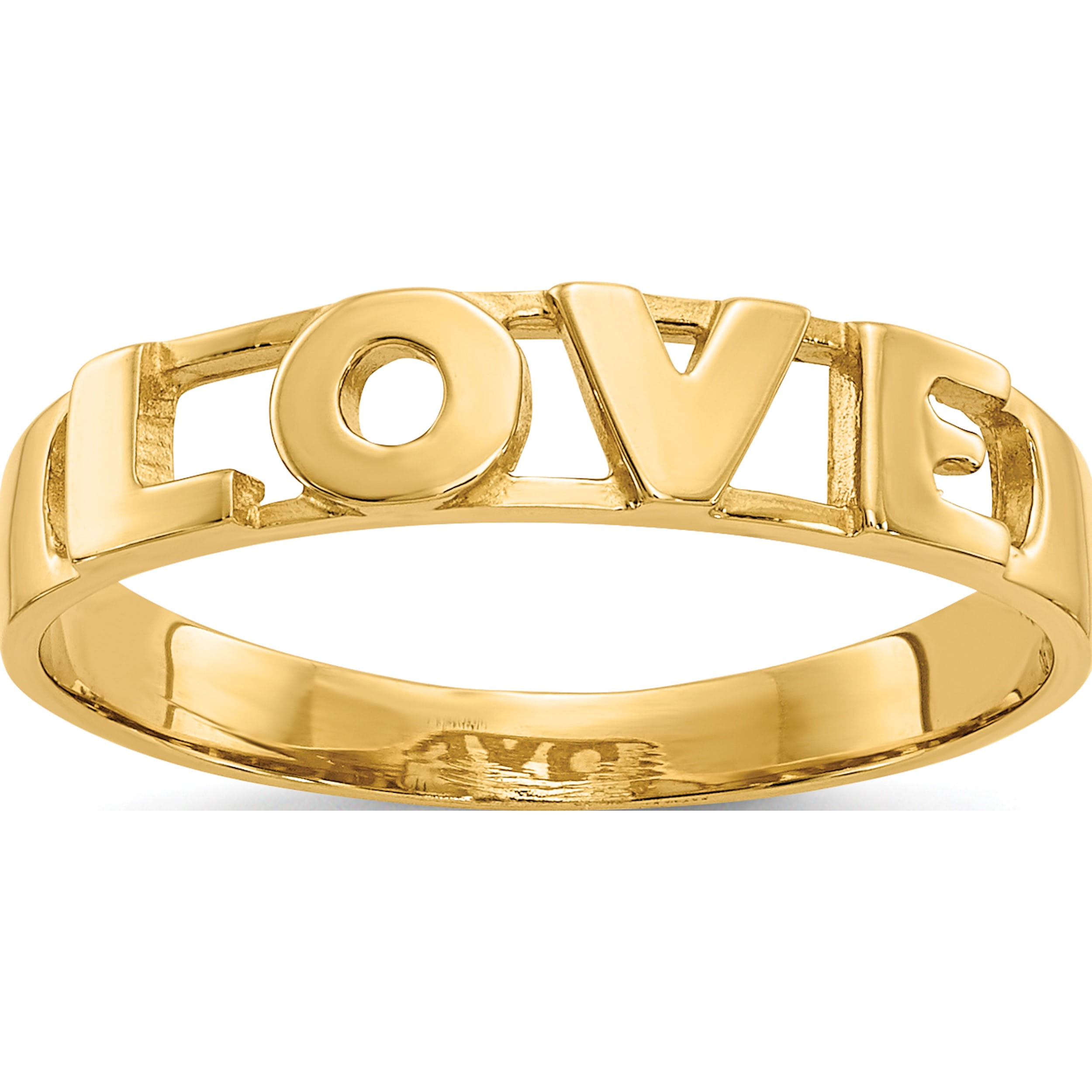 10K Yellow Gold Love Ringsize 7 (Width 2) - Jbsp - Walmart.com