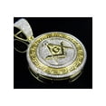 10K Yellow Gold Masonic Medallion Genuine Diamond Pendant 1.65" 0.85Ct ...