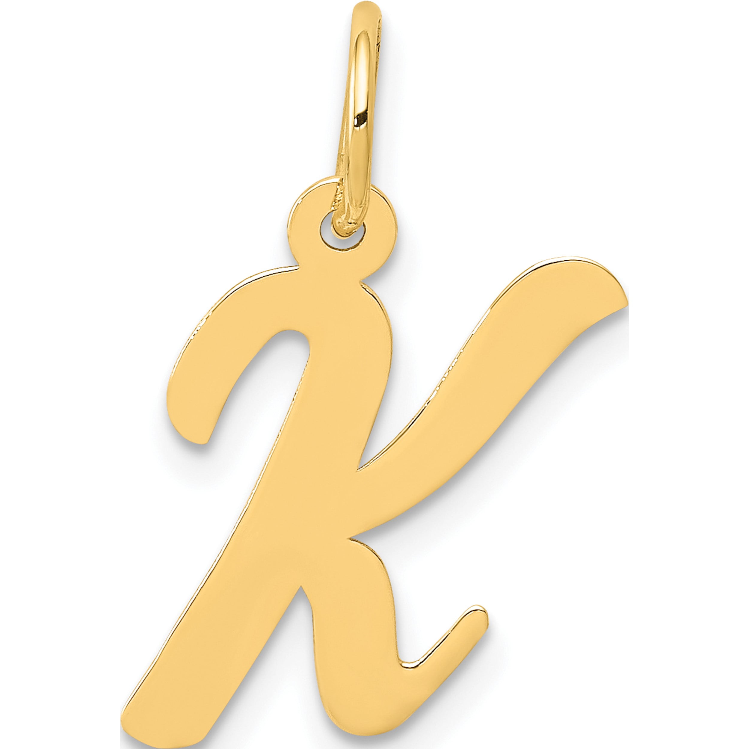10K Yellow Gold Medium Script Letter K Initial Charm - Jbsp - Walmart.com