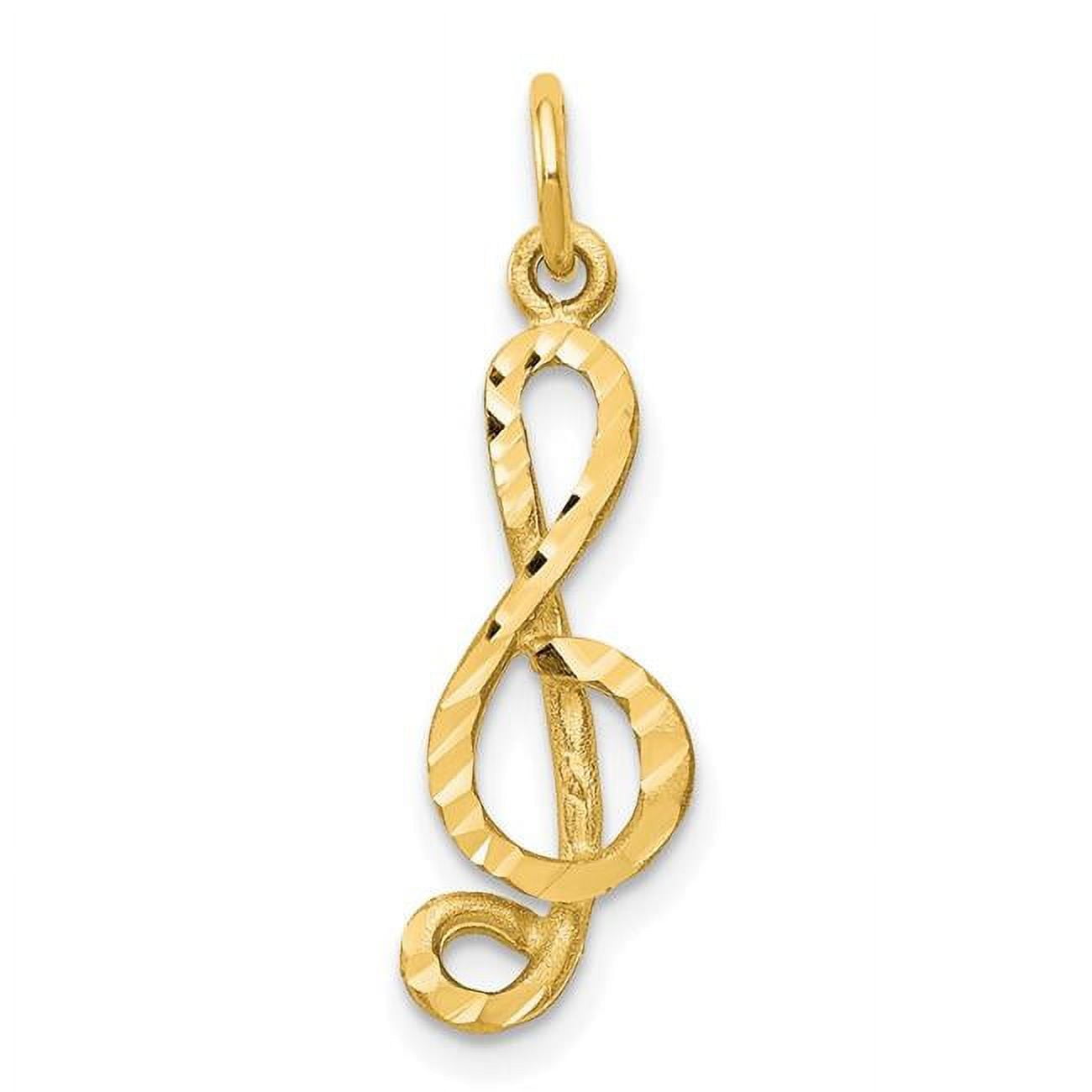 10K Yellow Gold Medium Solid Treble Clef Charm - Walmart.com