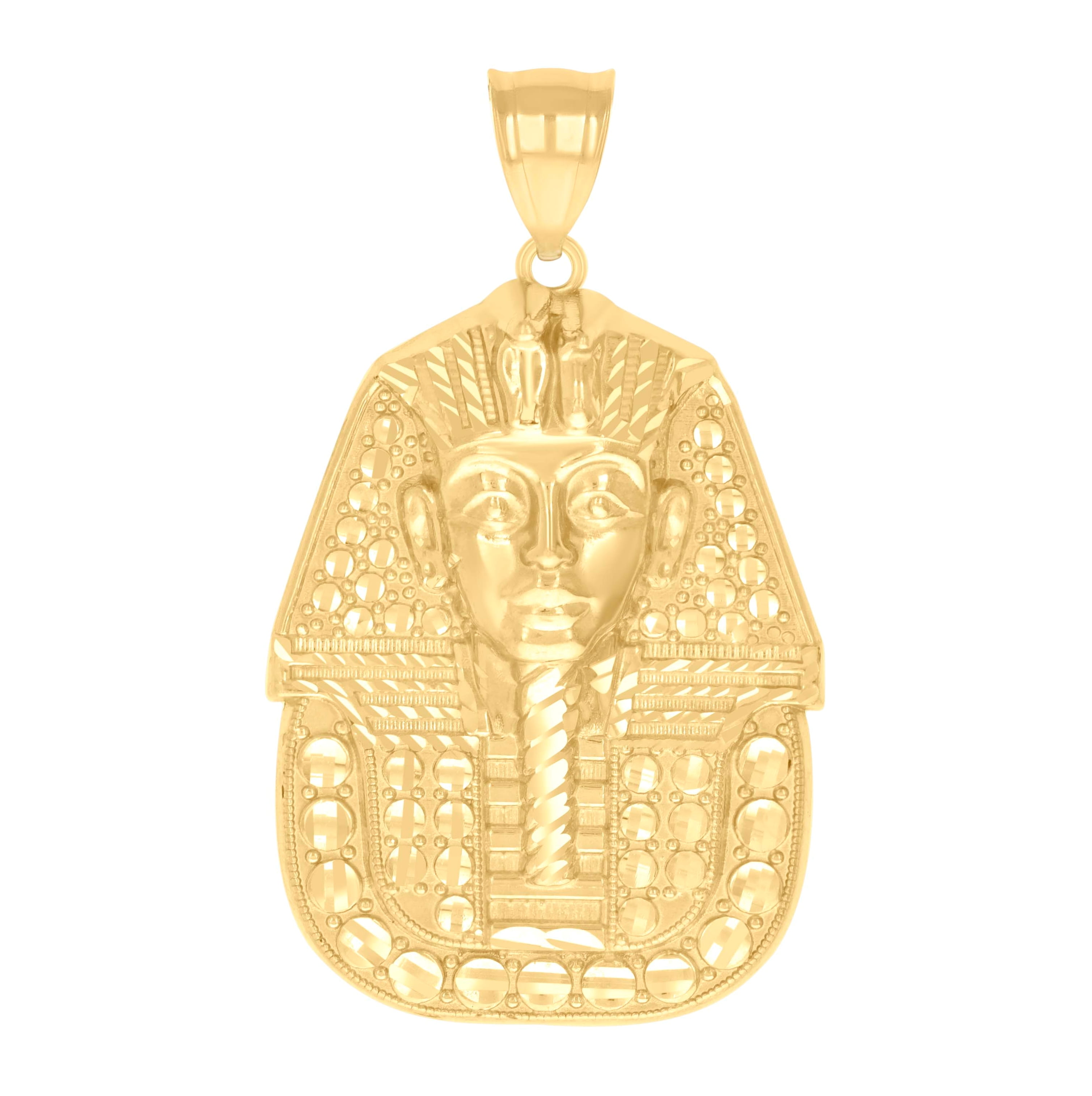 10K Yellow Gold Mens Pharaoh Egyptian Charm Pendant - Walmart.com