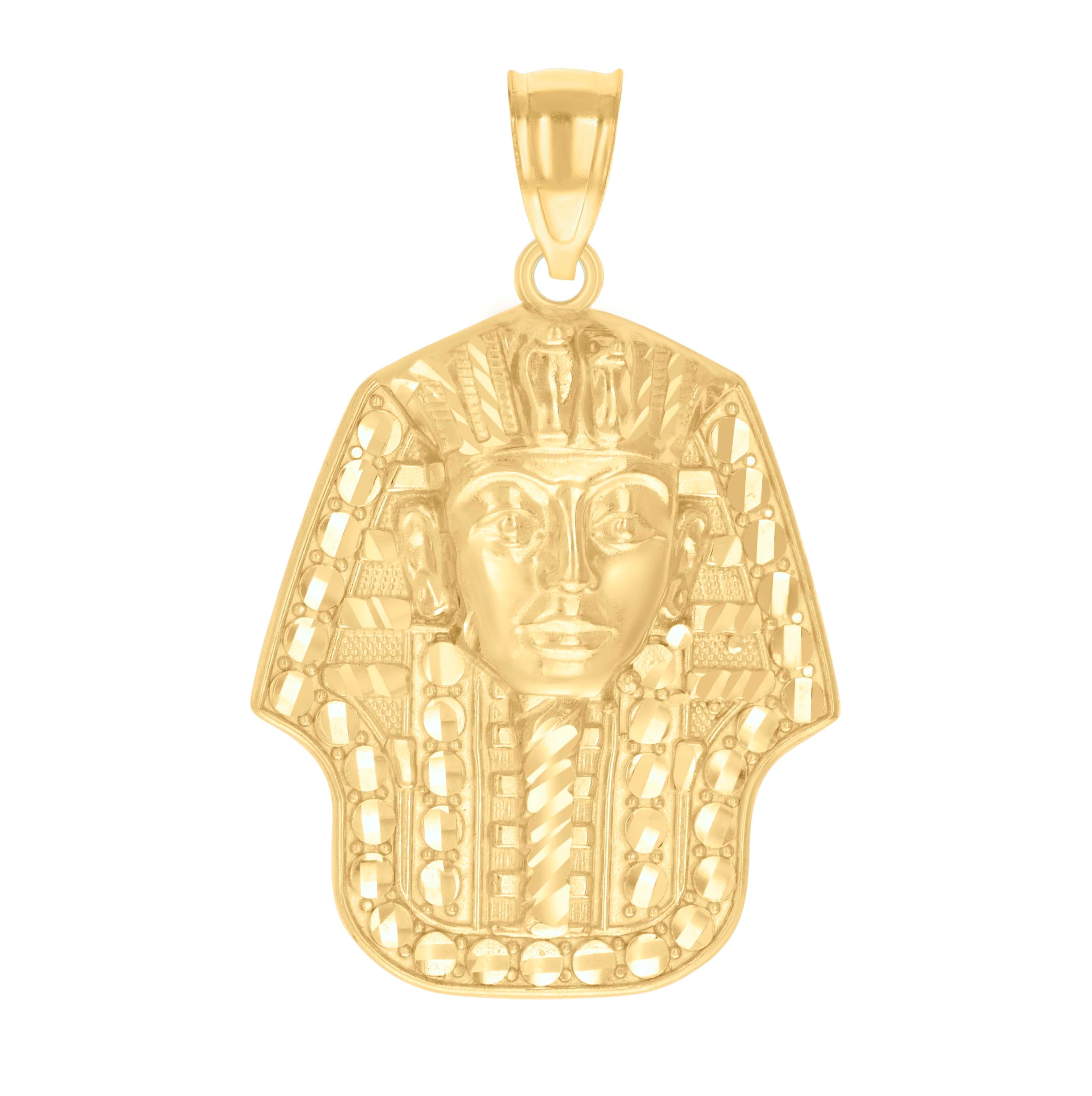 10K Yellow Gold Mens Pharaoh Egyptian Charm Pendant - Walmart.com