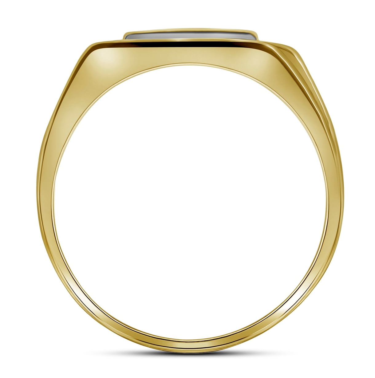 10K Yellow Gold Mens Round Diamond Rectangle Cluster Ring 1/4ctw, Mens ...