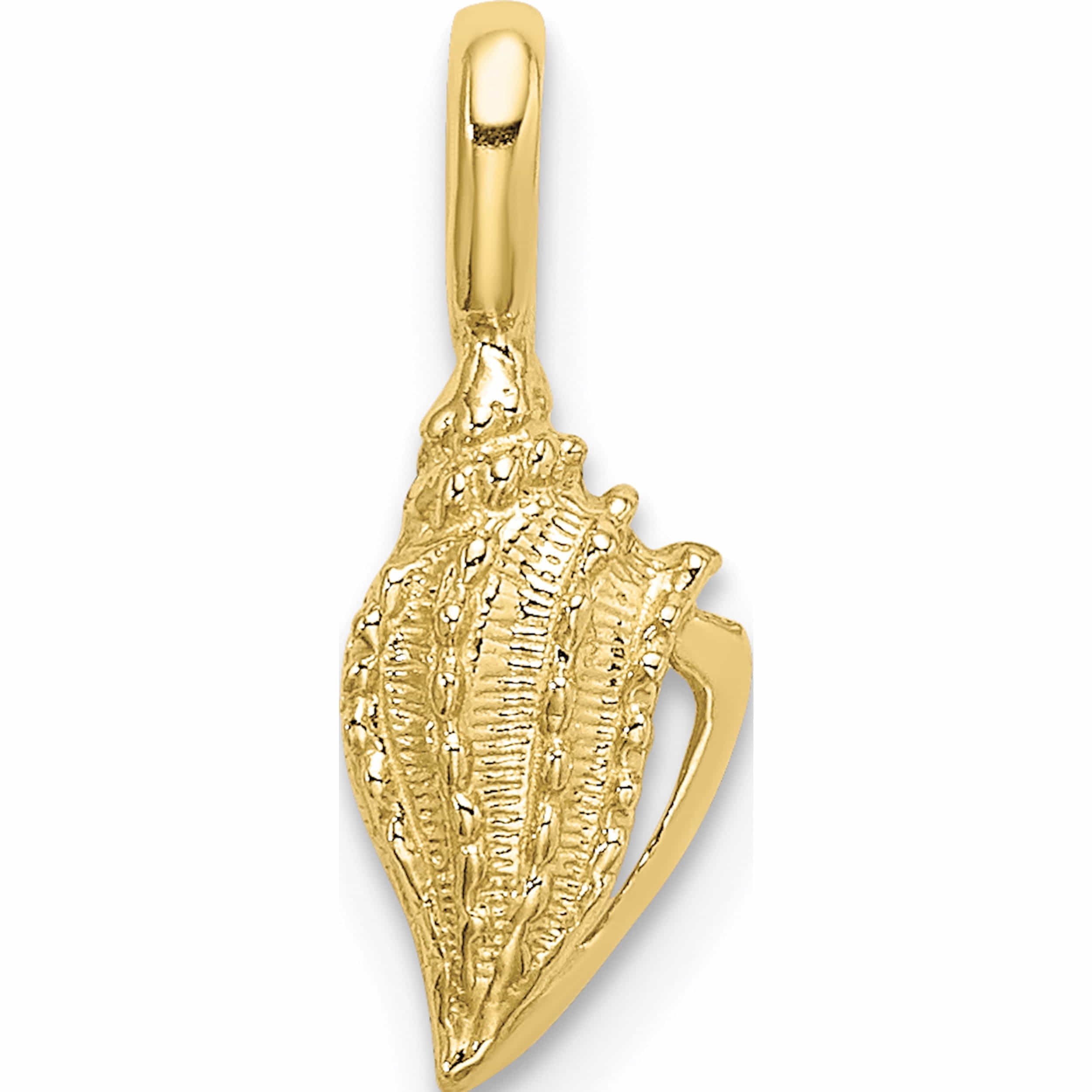 10K Yellow Gold Mini Conch Shell Charm (15.5 X 6) Made In United States ...