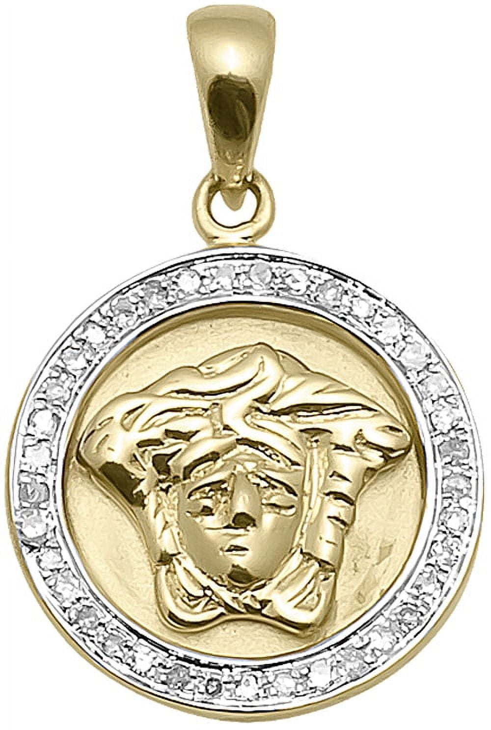 10K Yellow Gold Mini Medusa Pendant (0.09 ct) - Walmart.com