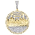 10K Yellow Gold Natural Diamond Round Circle Medallion Last Supper ...