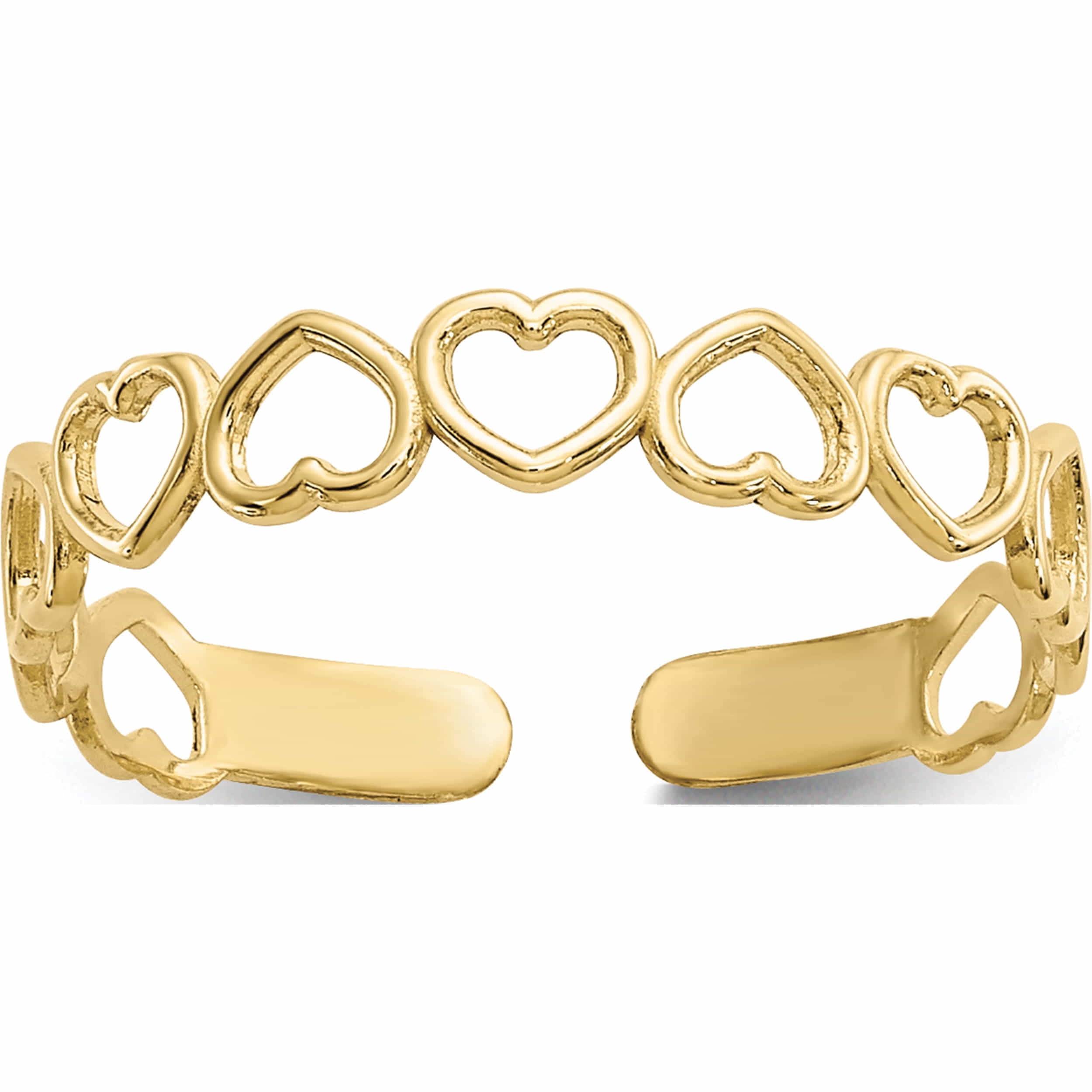10K Yellow Gold Open Hearts Toe Ring Made In Peru 10k3838 - Walmart.com