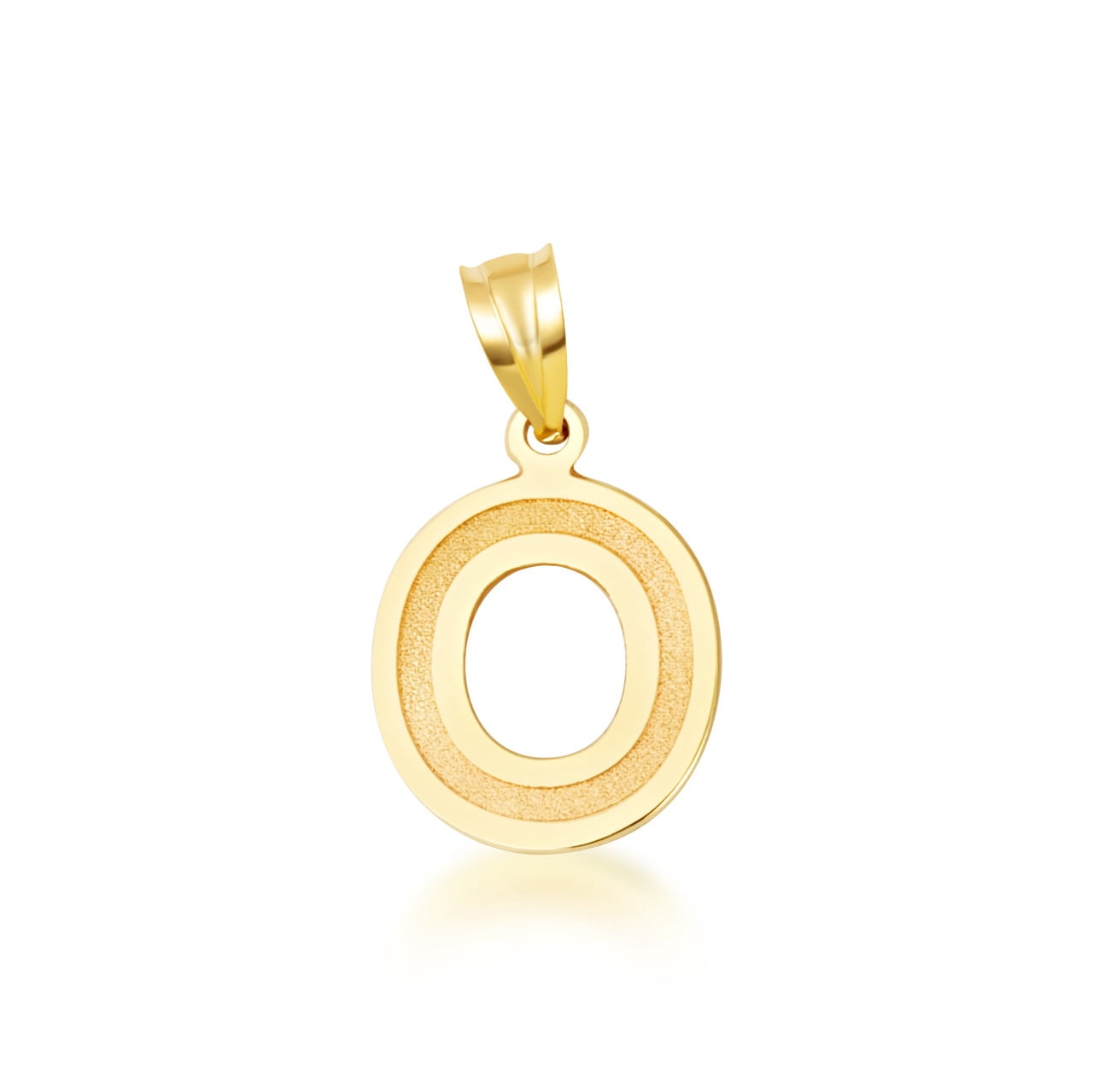 10K Yellow Gold Personalized Letter "A-Z" Initial Satin Finish Pendant ...