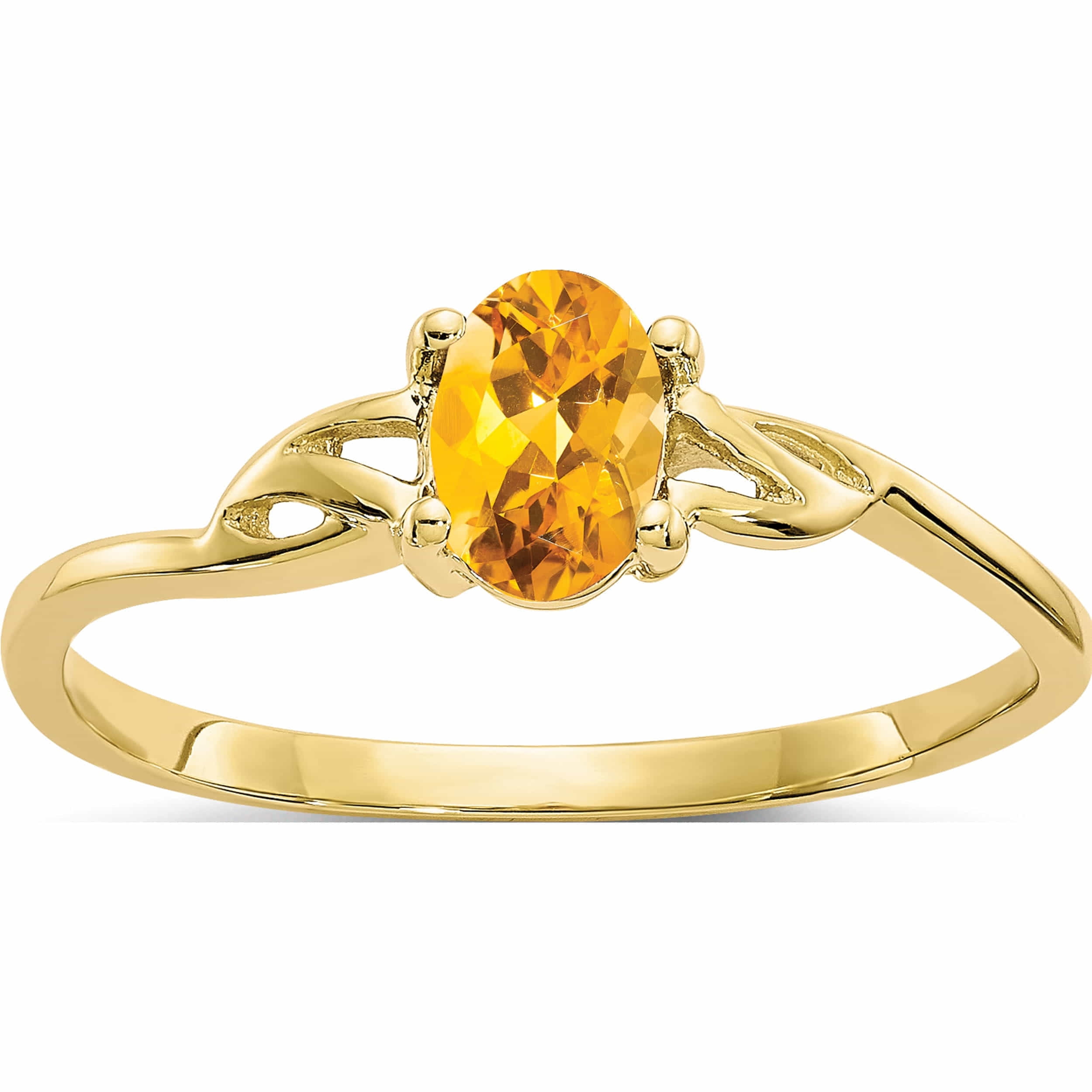 10K Yellow Gold Polished Geniune Citrine Birthstone Ring (Size 7) Made ...