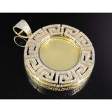 10K Yellow Gold Real Diamond Greek Medallion Photo Pendant 1 CT 1.8 ...