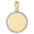 10K Yellow Gold Reversible Diamond Memory Picture Frame 1.90" Pendant 5 ...