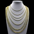 10K Yellow Gold Rope Chain Necklace 16'' - 30" 2mm 2.5mm 3mm 4mm 5mm ...
