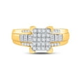 10K Yellow Gold Round Dia. Cluster Wedding Engagement Ring 1/2ctw ...