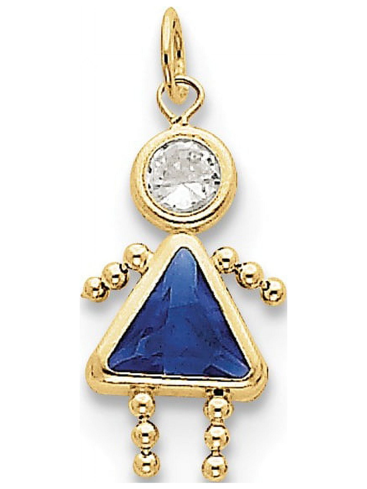 10K Yellow Gold September Girl Birth Month Charm - Walmart.com