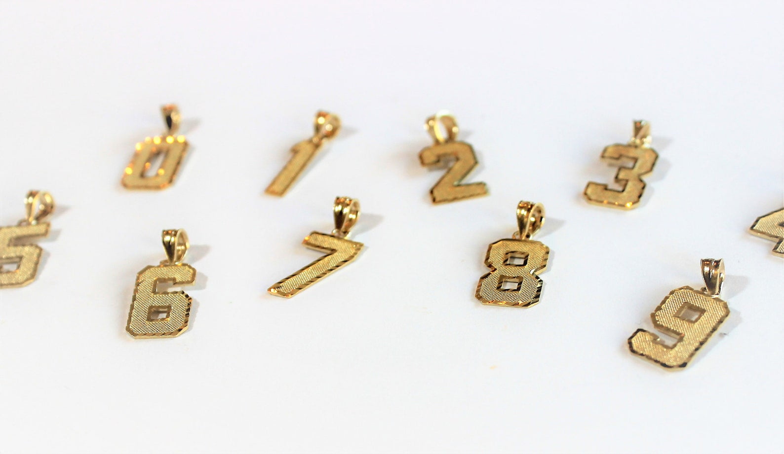 JB Jewelry House 10K Yellow Gold Single Digit Number Pendant Charm ...