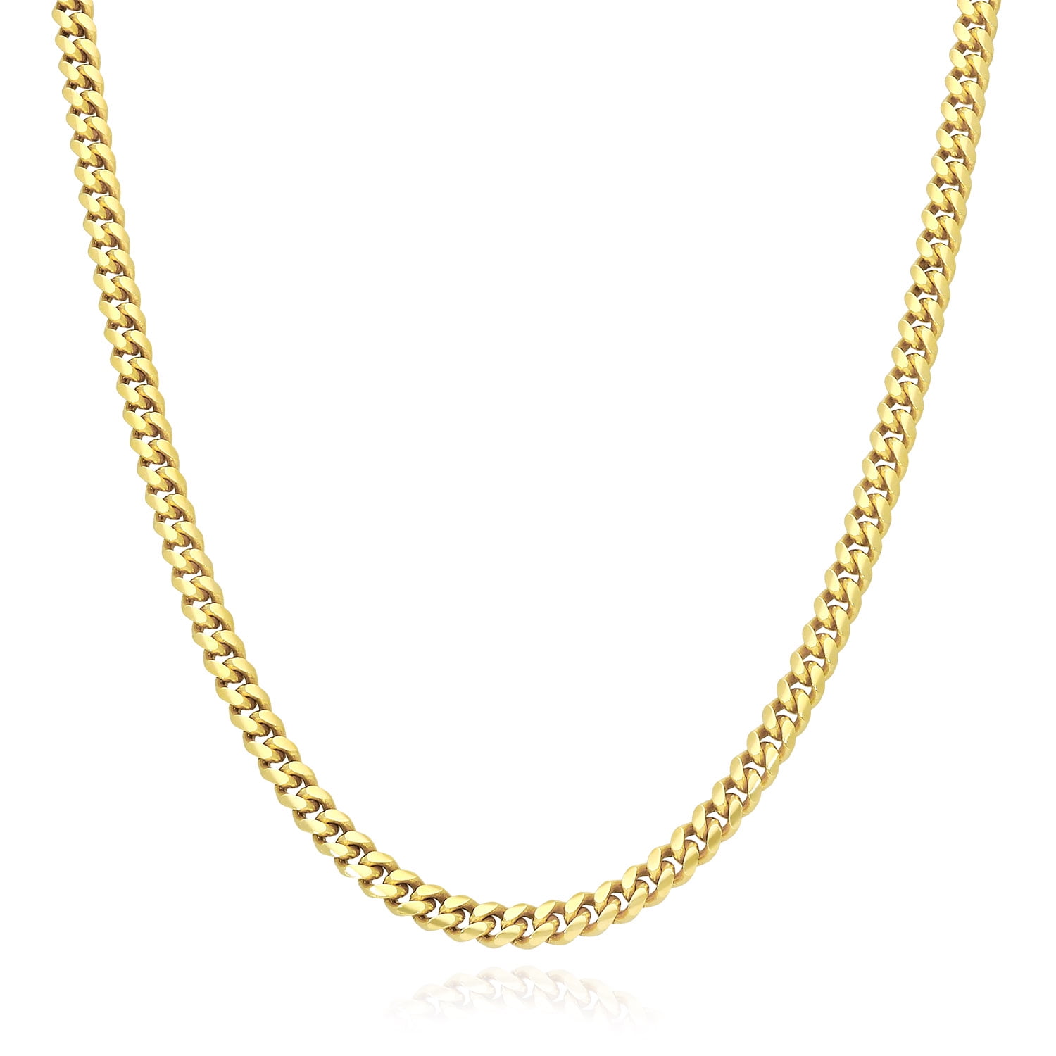 10K Yellow Gold Solid Miami Cuban Necklace Chain 1MM-5MM, 10K Gold ...
