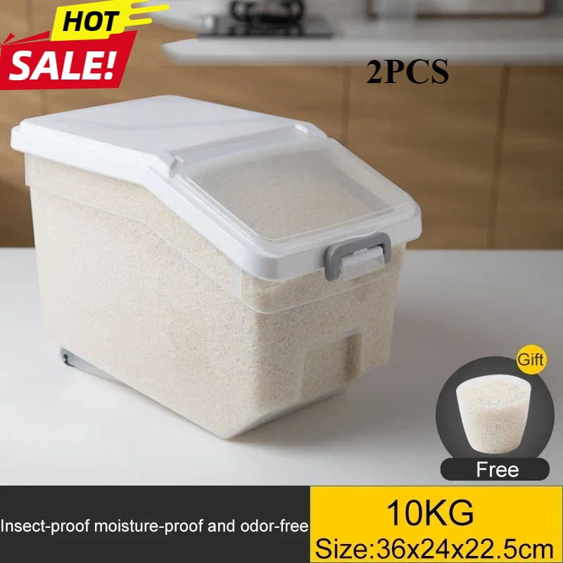 10KG Kitchen Rice Storage Box Insect Proof and Moisture Proof Dispenser ...