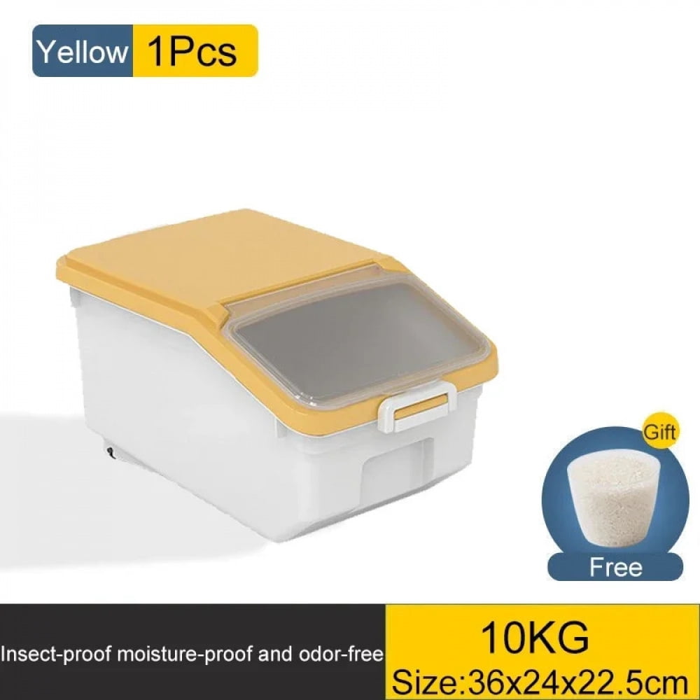 10KG Kitchen Storage Container Set Rice Dispenser with Lid Cereal ...