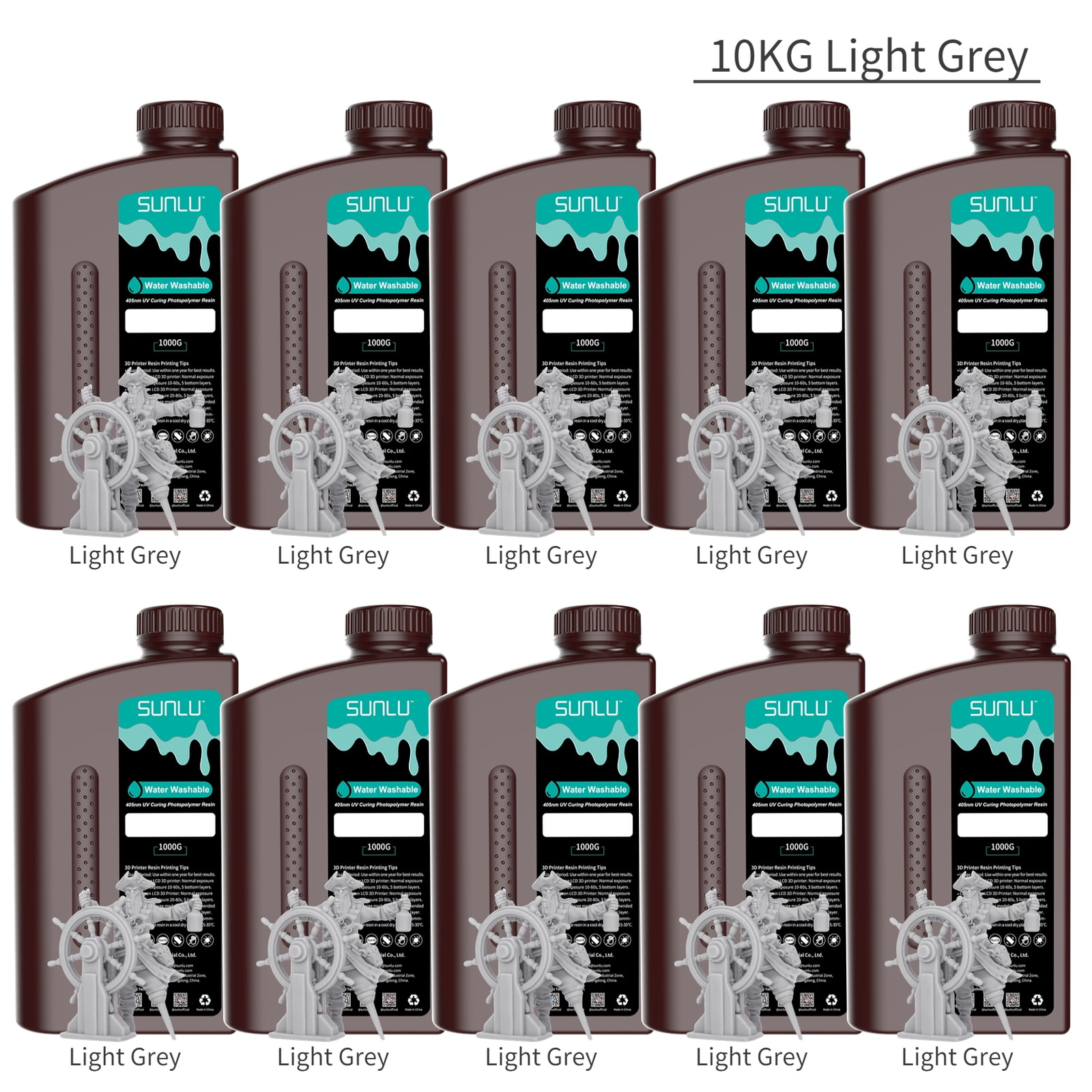 10KG SUNLU Water Washable Resin 405nm UV Curing Resins LCD 3D Printer ...