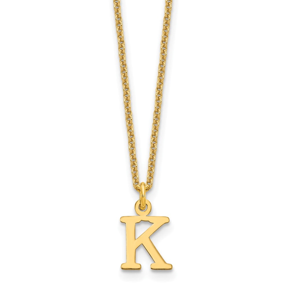 Finest Gold 10KY Cutout Letter K Initial Necklace - Walmart.com