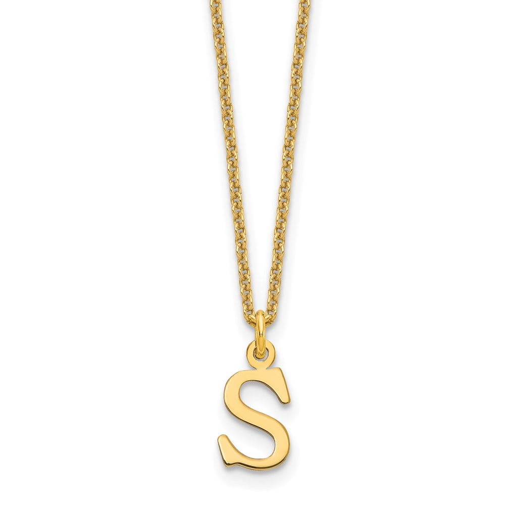 Finest Gold 10KY Cutout Letter S Initial Necklace - Walmart.com