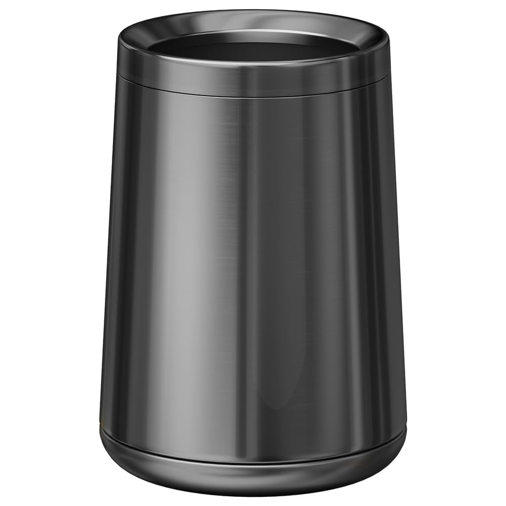 10L/2.6 Gallon Black Tall Wastebasket,Brush Brass Bathroom Garbage Can ...