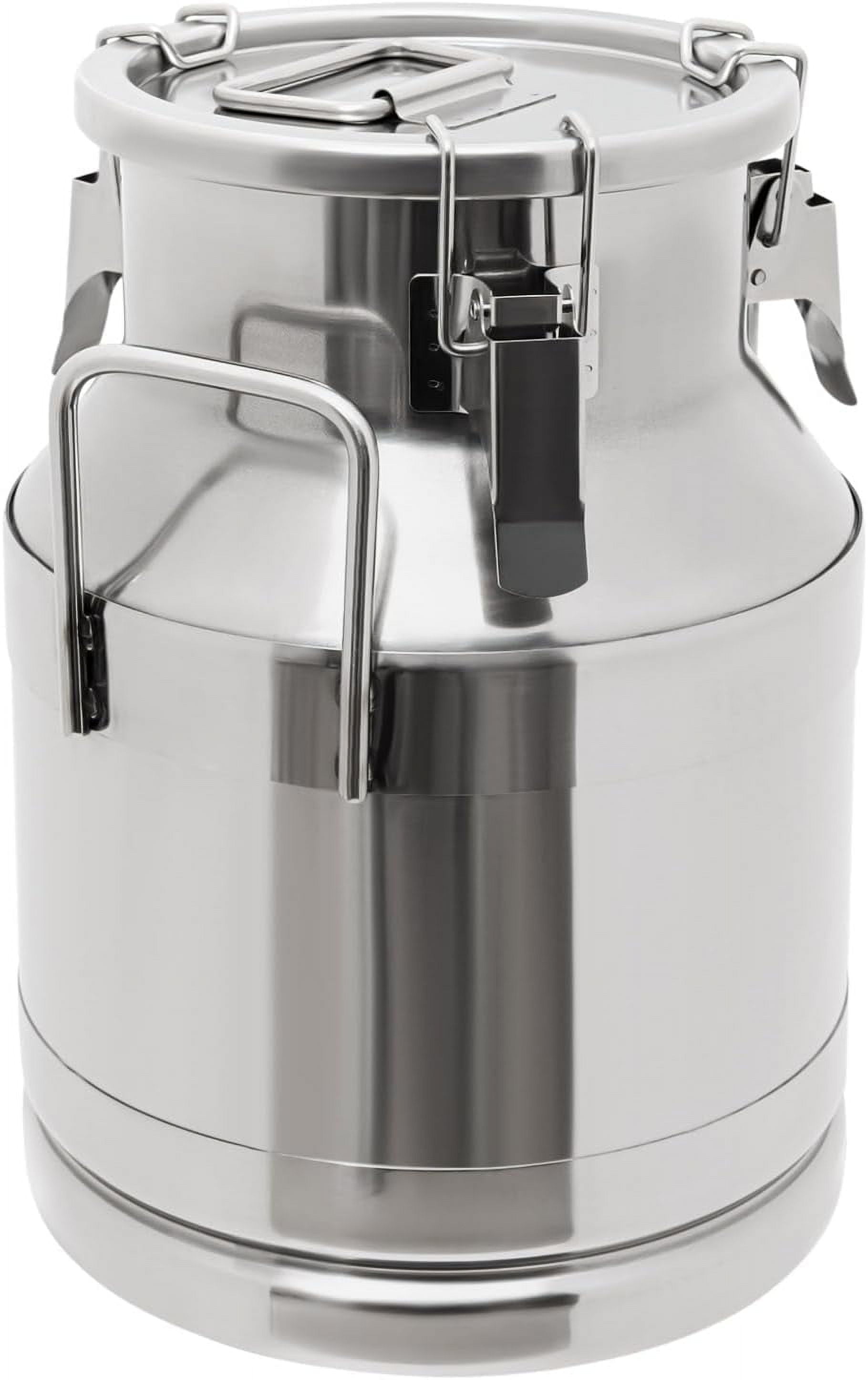 10L/ 2.64gal Milk Can 201 Stainless Steel Seamless Milk Jug Milk Pail ...