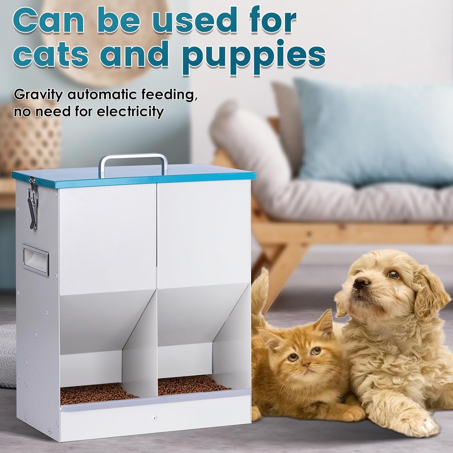 10L Automatic Cat & Dog Feeder – 42 Cup Gravity Pet Feeder, Large ...