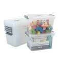 10L Clear Plastic Storage Boxes 6-Pack, Stackable Storage Containers ...