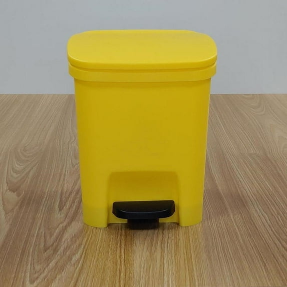 10L Gallon Trash Can Plastic Step On Kitchen Trash Can Yellow - Walmart.com