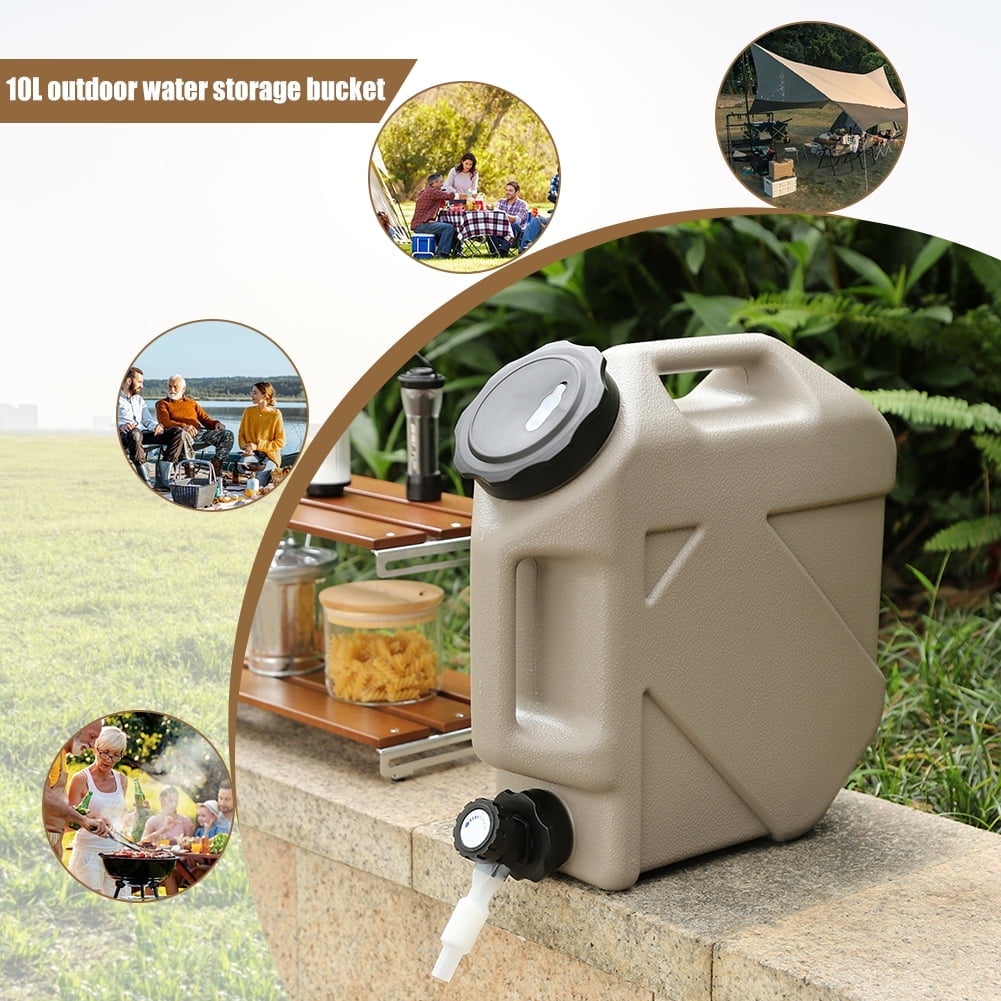 10L Outdoor Water Tank, with Faucet Lightweight Bucket Jug Easy ...