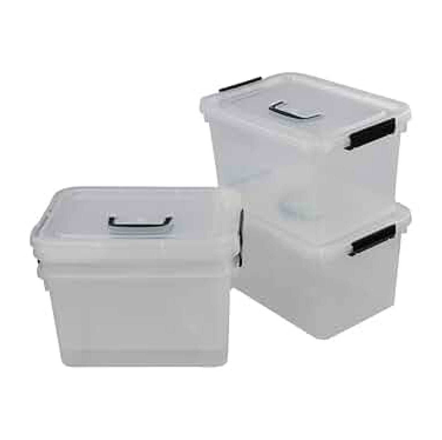 10L Plastic Storage Bins with Lids, Clear Storage Boxes with Handles ...