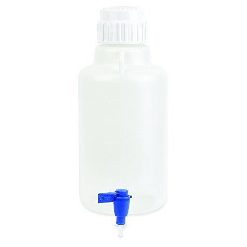 10L Round Carboy, Polypropylene, with Spigot & Polypropylene Screw Cap, Integrated Shoulder ...