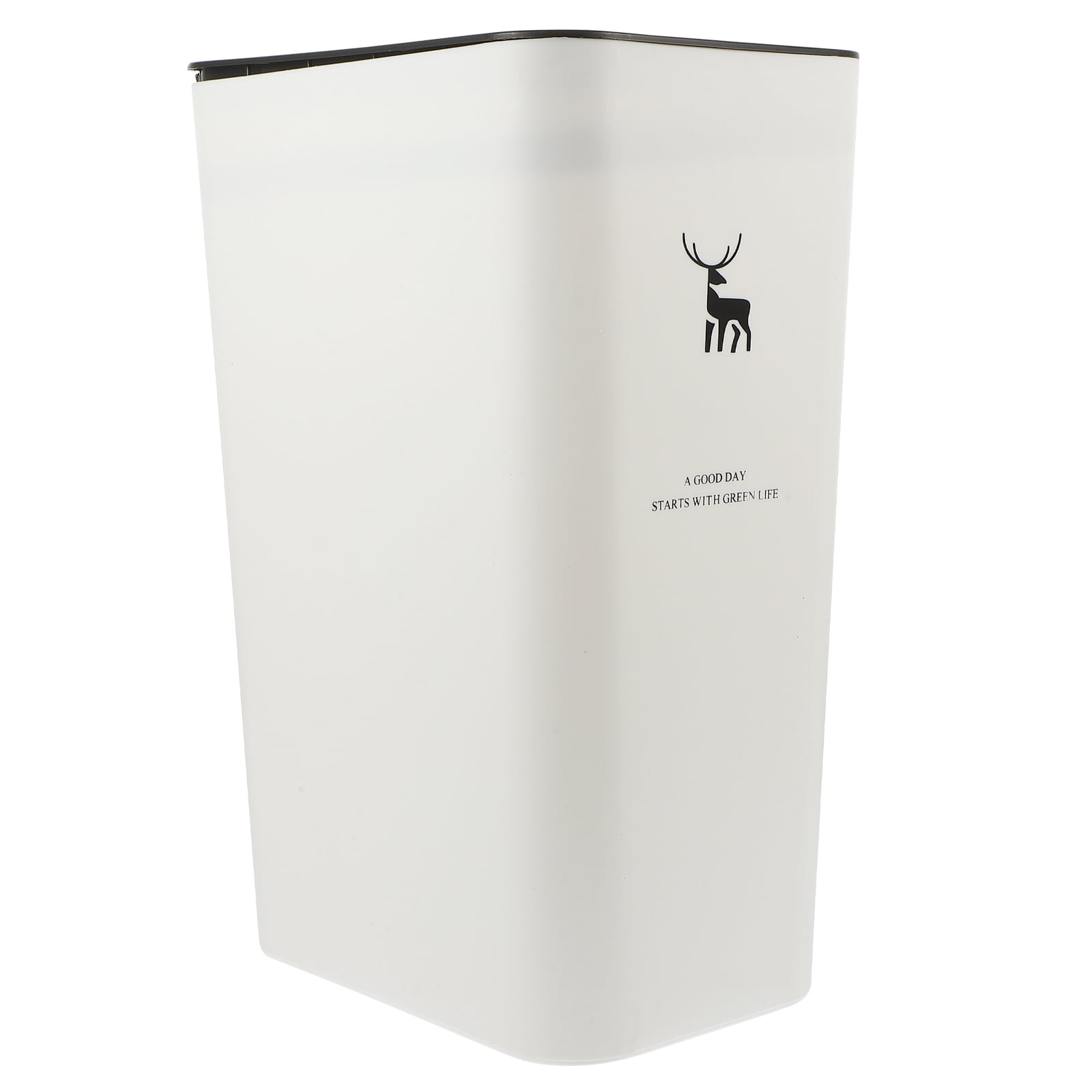 10L Slim Plastic Kitchen Bin with Lid - White - Walmart.com