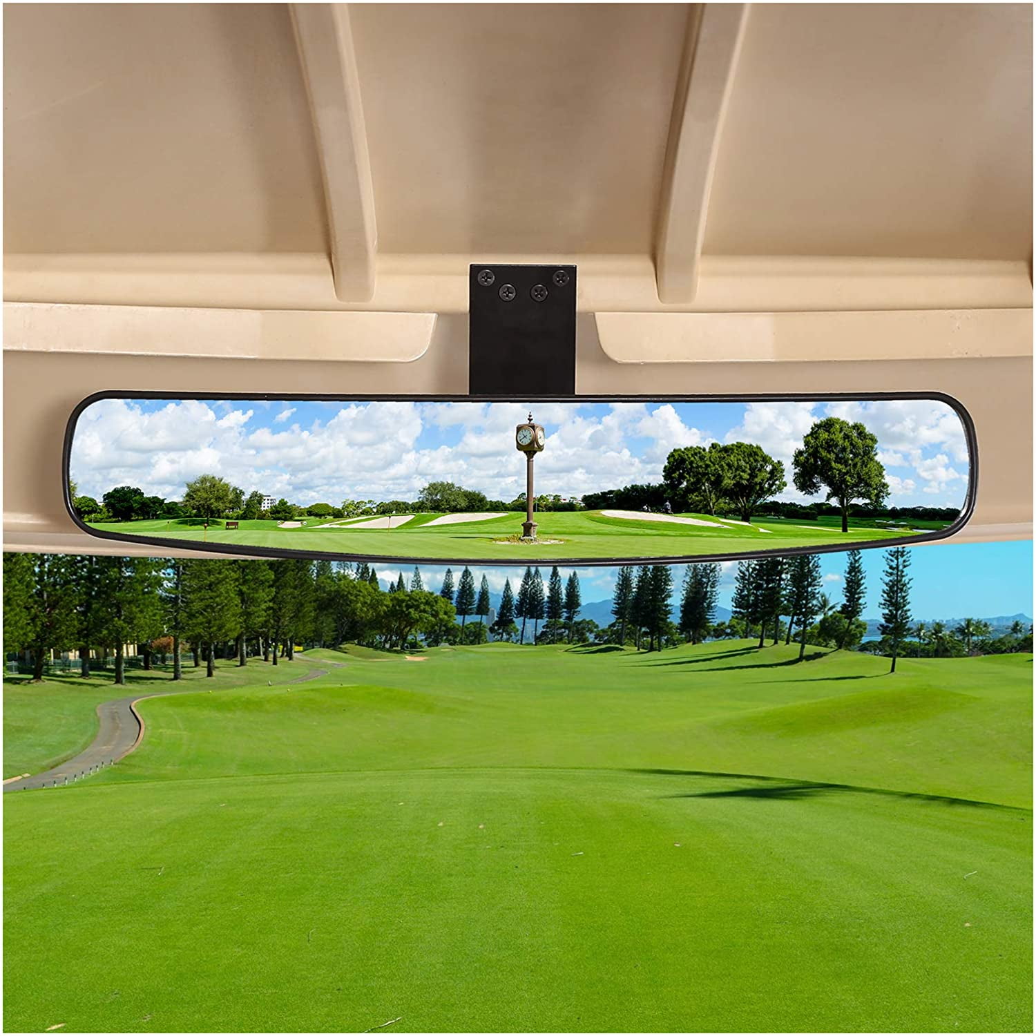 10L0L Golf Cart Rear View Mirrors, Extra Wide, Adjustable & Rotatable ...