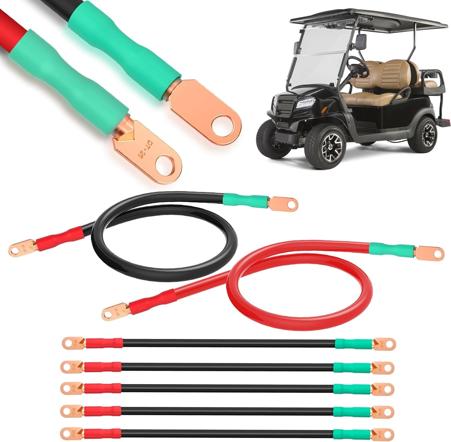 10L0L Golf Cart Battery Cables, 48 Volt 4 Gauge Copper Wiring, 7 PCS ...