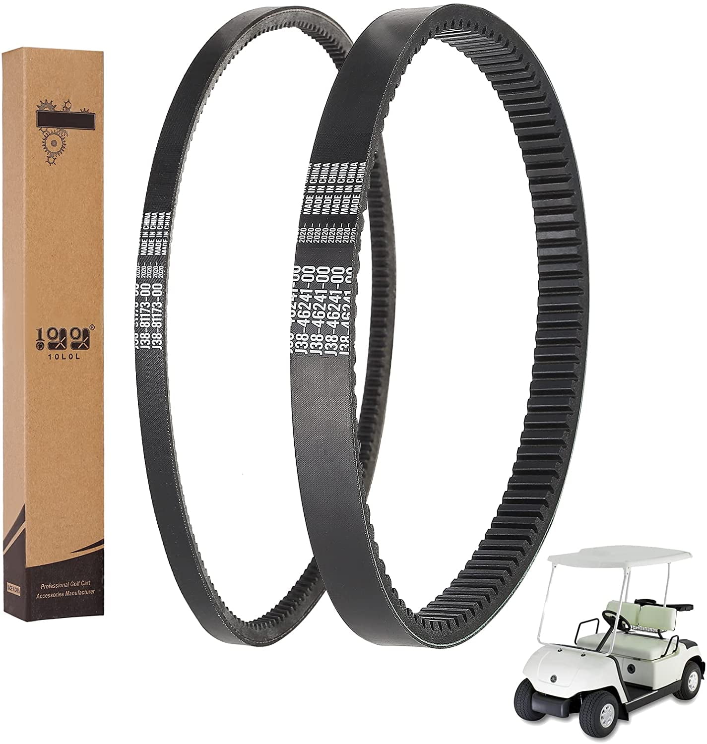 10L0L Golf Cart Drive Belt & Starter Generator Belt Fit Yamaha G2-G29 ...