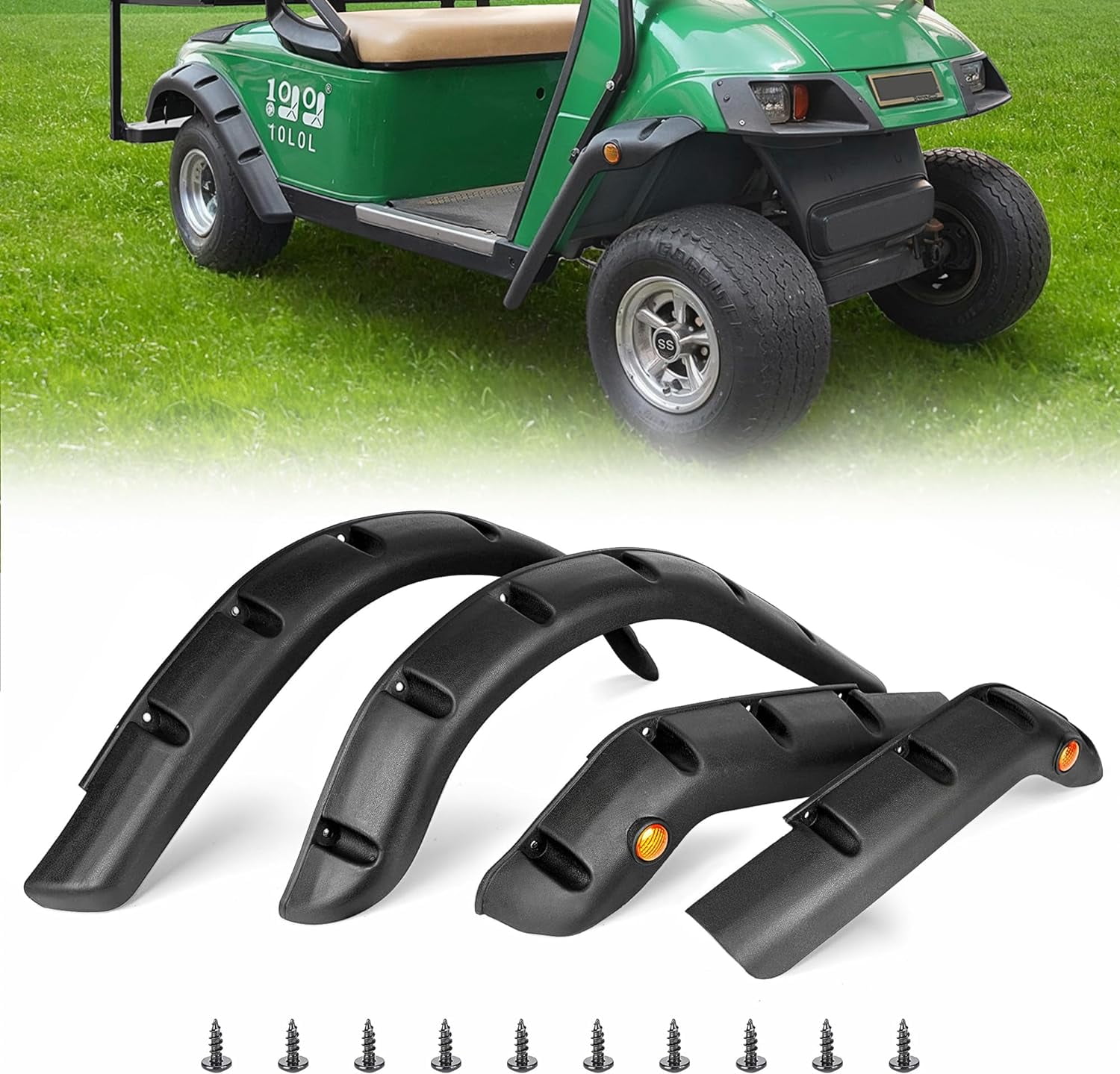 10L0L Golf Cart Fender Flares, Front and Rear Fender Flares for EZGO ...