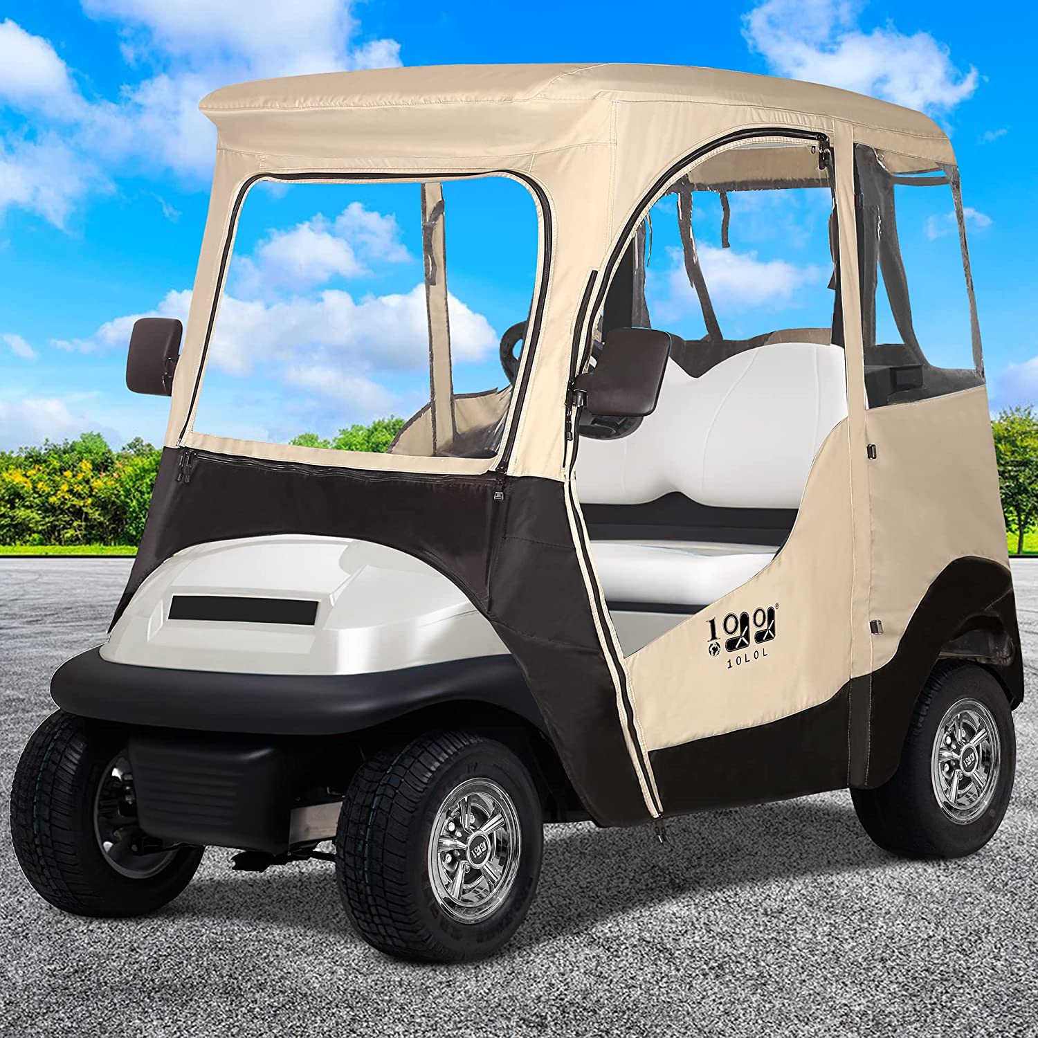 Covered Living 3 Sided Drivable Golf Cart 2 seater Enclosure with ...
