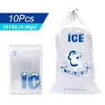 10LB Clear Plastic Ice Bags - 10Bags per case -Convenient Bulk Pack for ...
