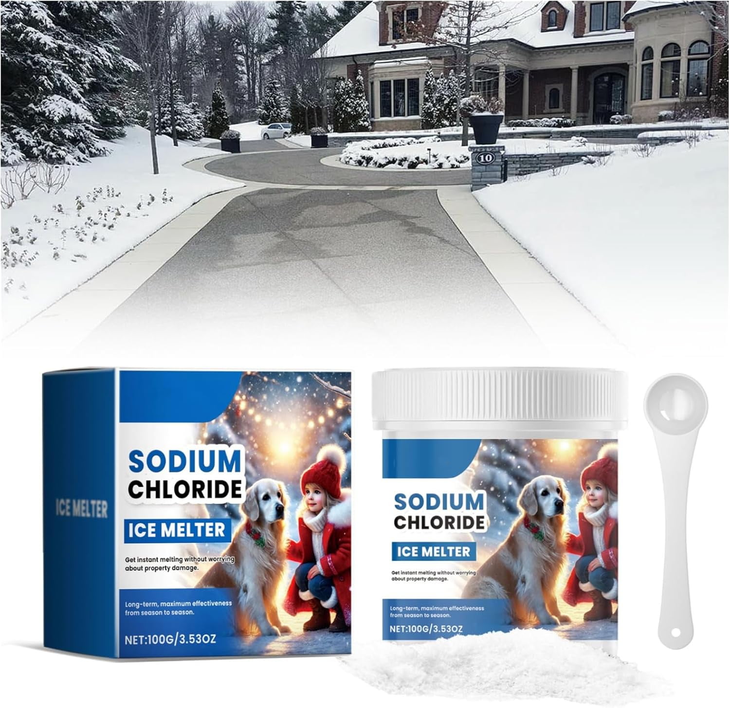 10LB Pet Safer Ice Melt - Fast-Melting, Non-Corrosive Snow & Ice De ...
