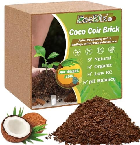 10LB Premium Coconut Coir-Compressed Coco Coir Potting Soil Substrate ...