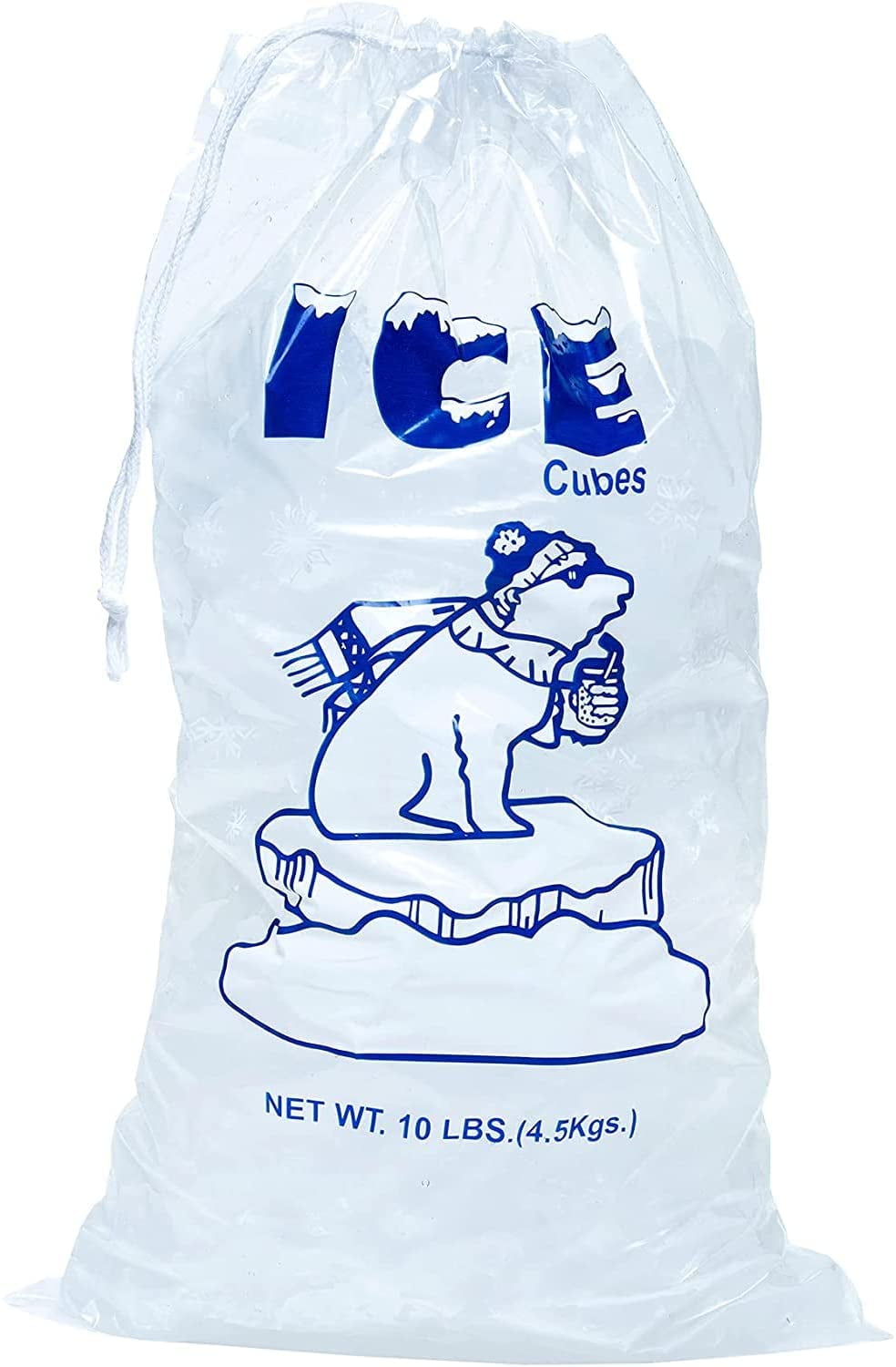 10LBS Ice Bags, Printed Plastic Ice Bag (Pack of 100) by Infinite Pack ...