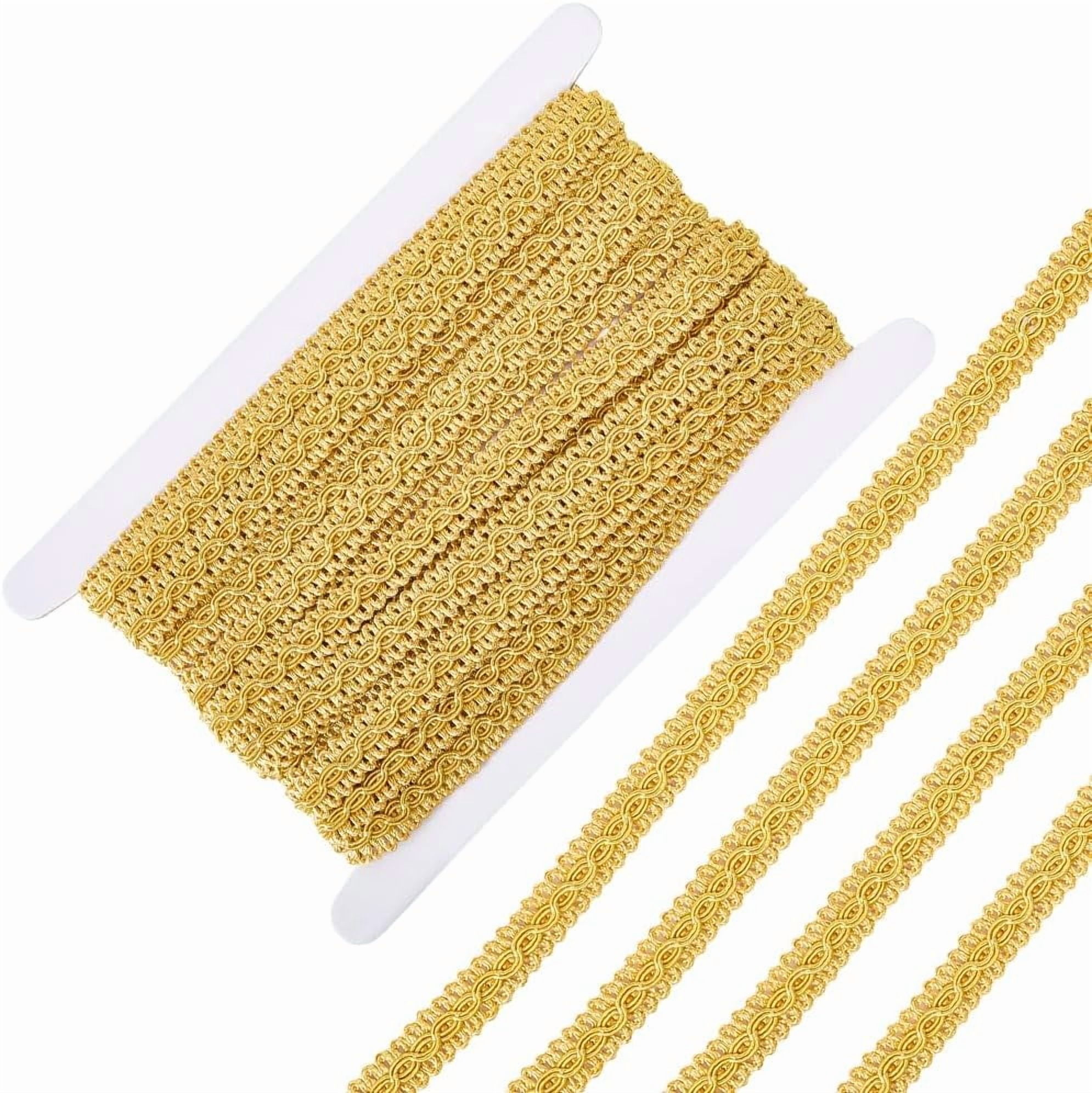 10M 1/2 Inch Gold Gimp Braid Trim Metallic Woven Braid Lace Trimming ...