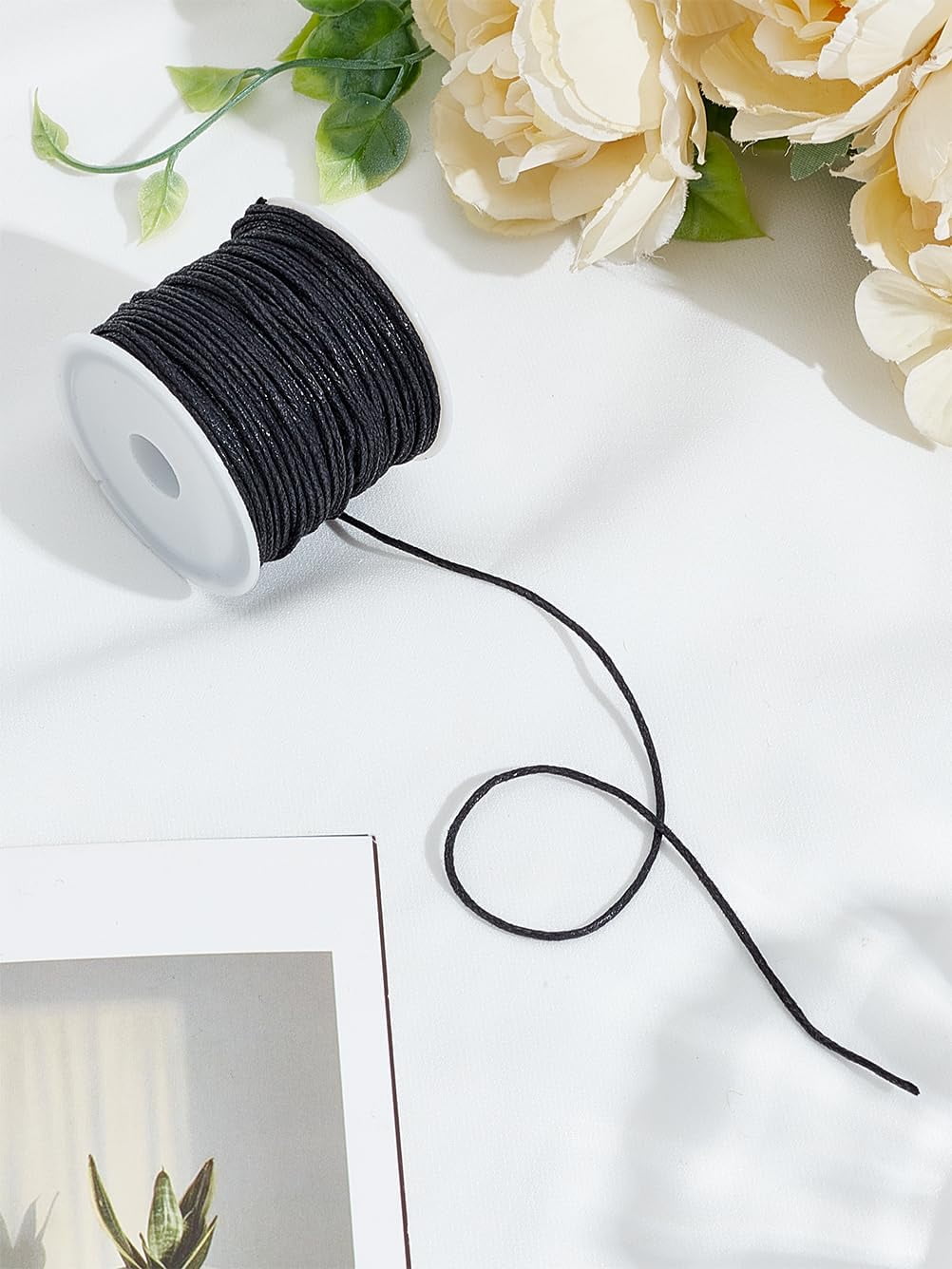 10M/10.94 Yards 1mm Waxed Cotton Thread Cords Macrame Artisan String ...
