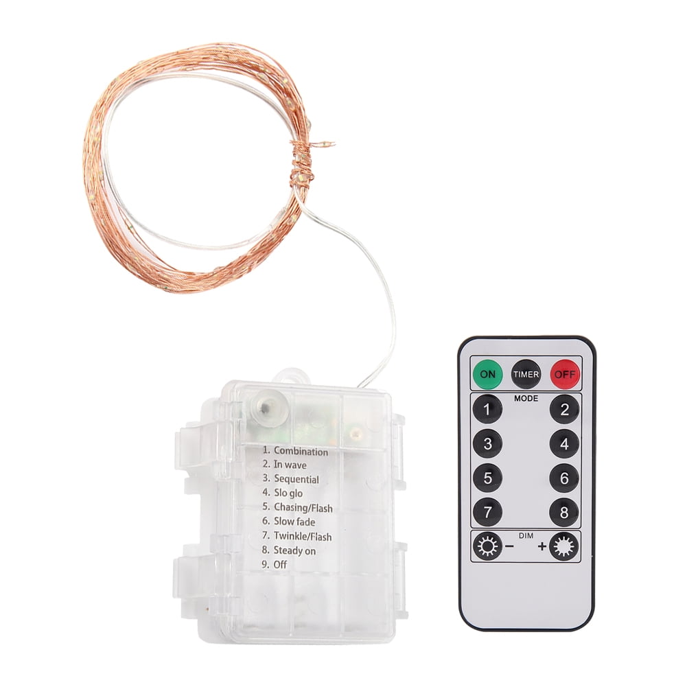 10M 100 LED Copper Wire String Lights with 8 Modes and Remote Control ...