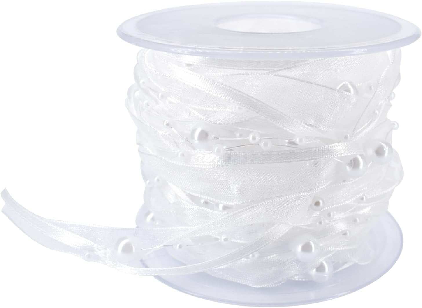 10M/11Yd Artificial Bead Pearl Ribbon, Chiffon Ribbon and Organza Lace ...
