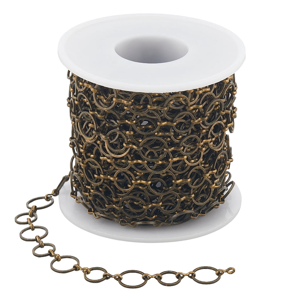 10M/32.8 Feet Bronze Jewelry Chains Brass Link Chain 8 x 1mm Linking ...